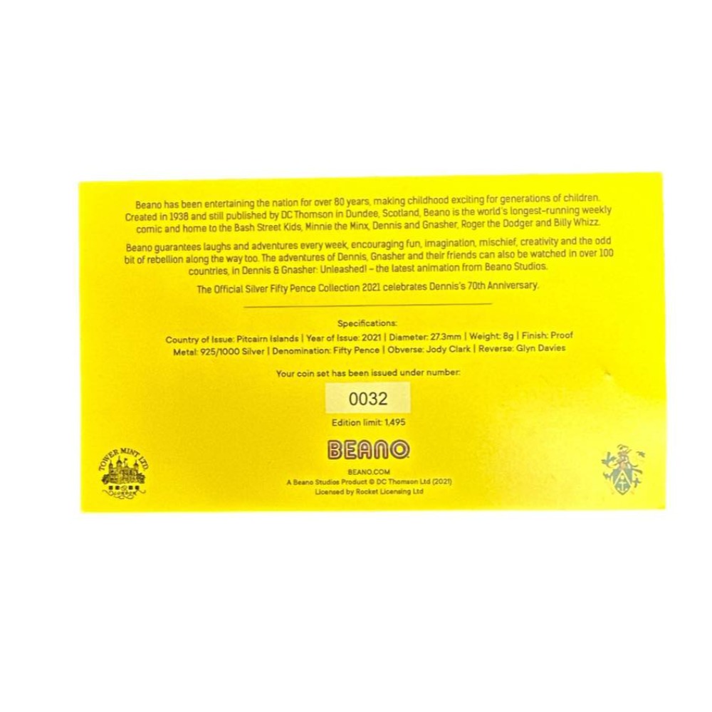 Pre-owned 2021 Beano - Dennis the Menace 50p 70th Anniversary Limited ...